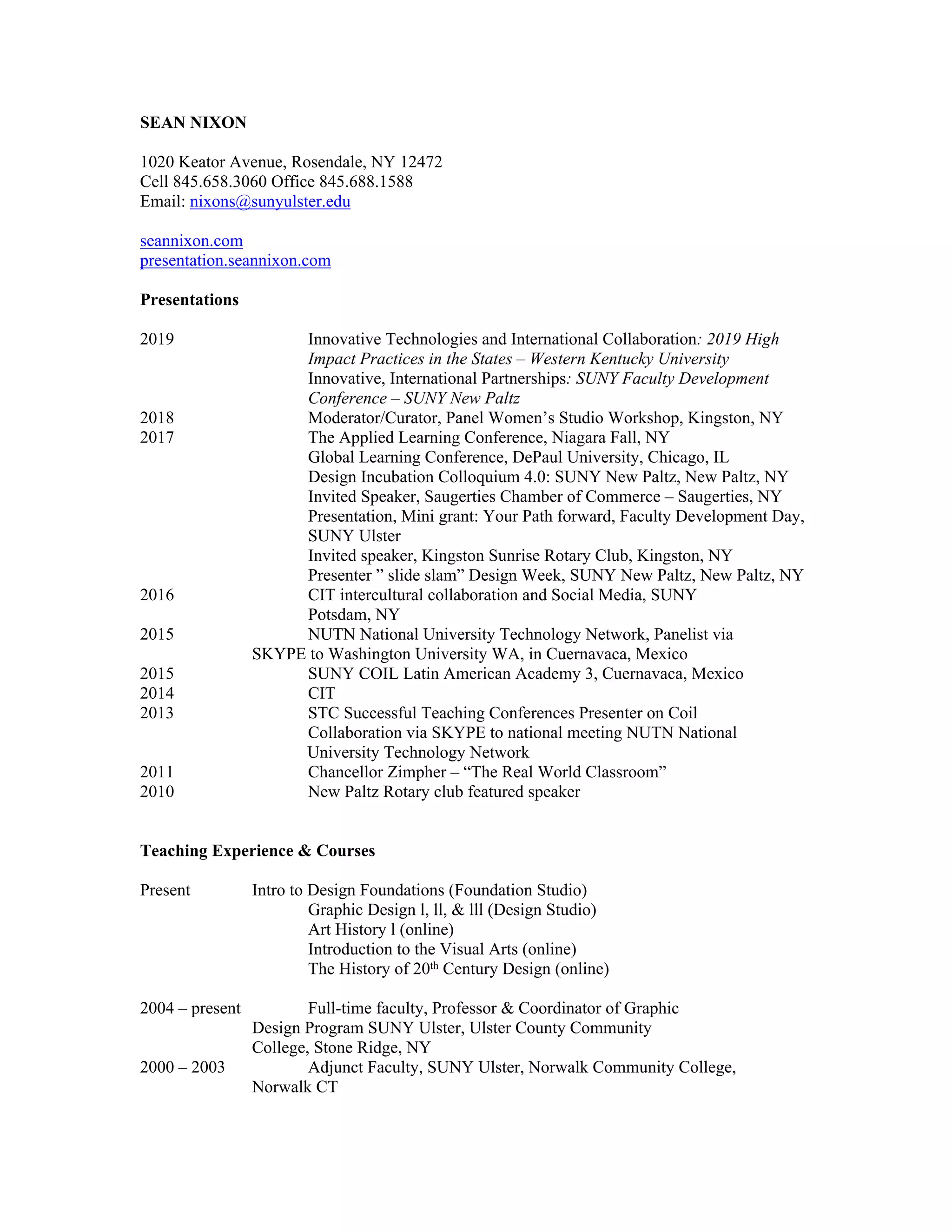 Sean Nixon CV | PDF