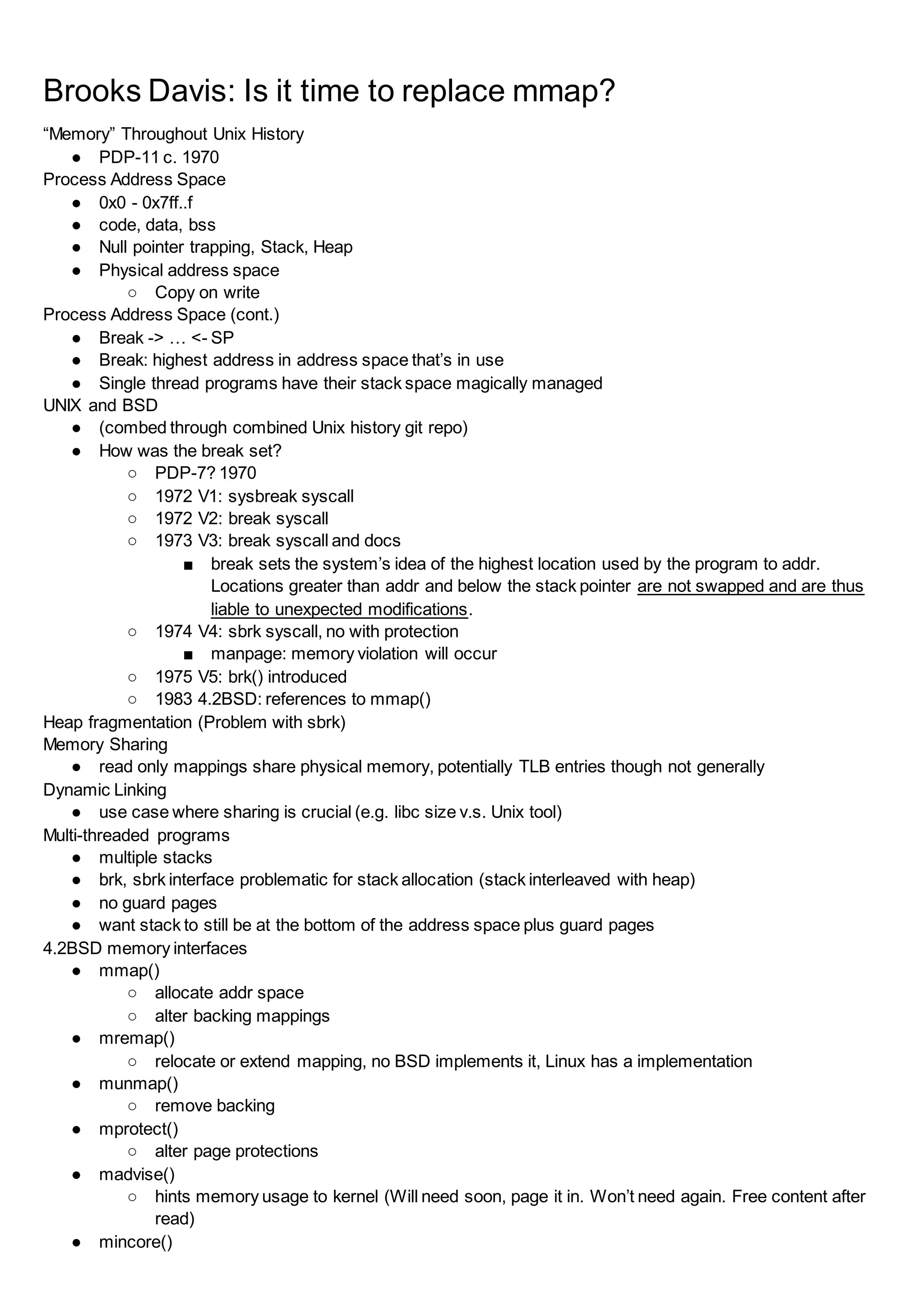 Bsdtw17: brooks davis: is it time to replace mmap? | PDF