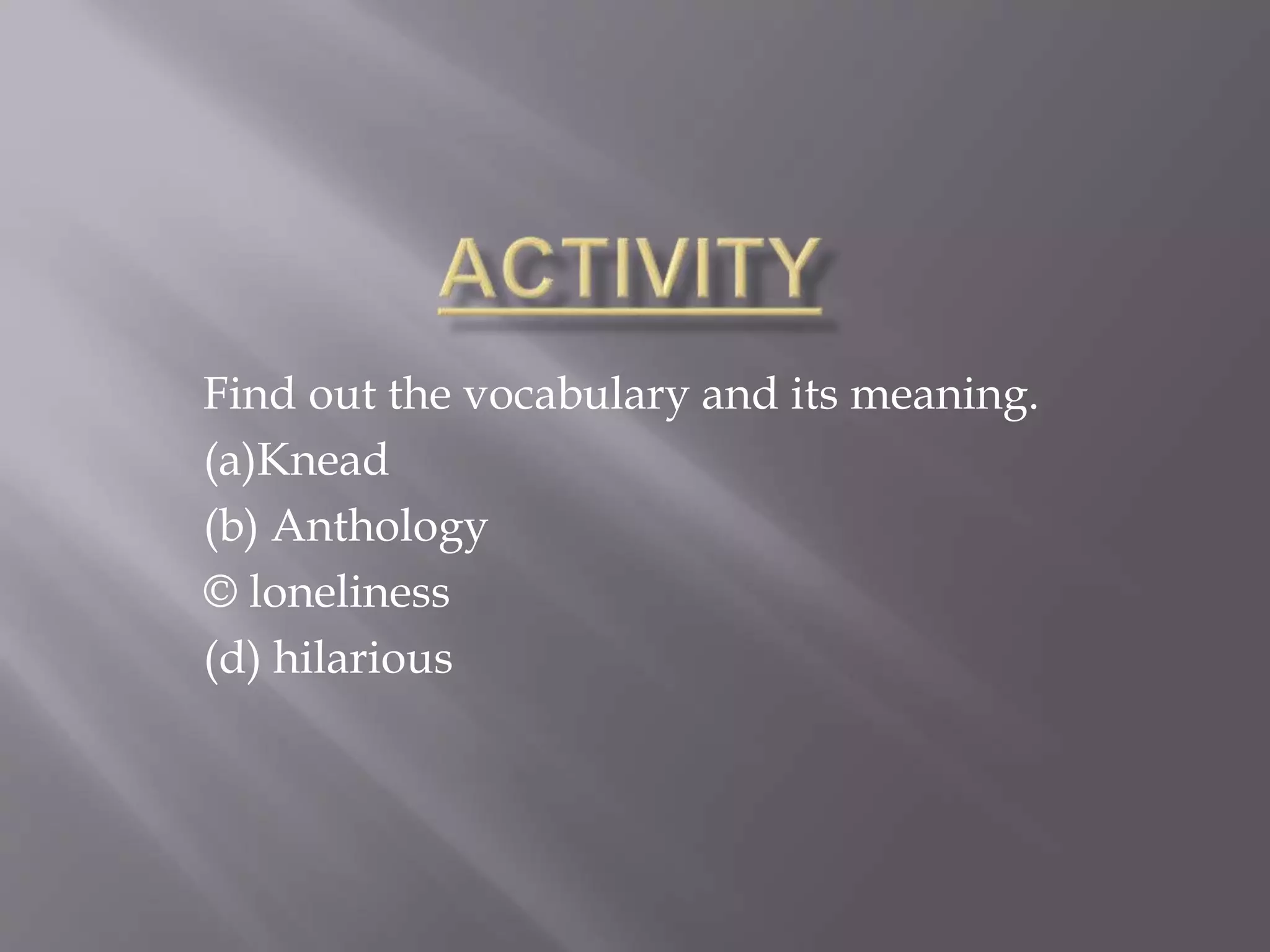 powerpoint presentation on a story 'son from america" | PPTX