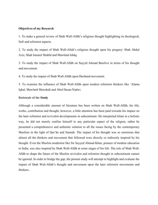 Shah Wali-Allah a great philosopher of Muslim World | DOCX