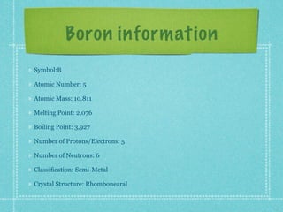 B boron | PDF | Chemistry | Science