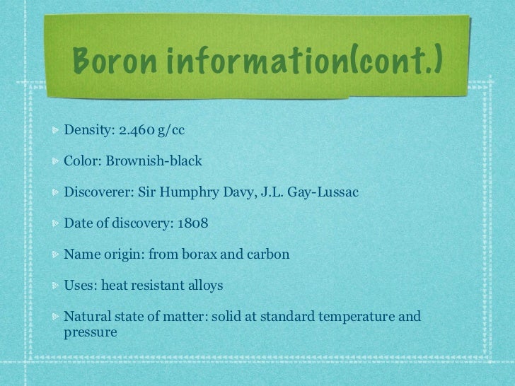 Boron Examples