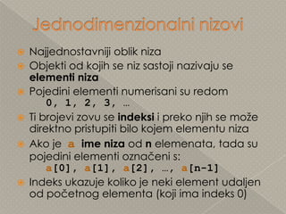 Nizovi pj1 | PPTX