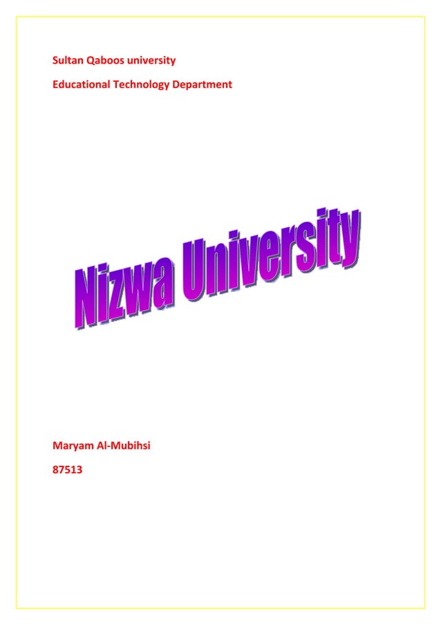 Nizwa university website | PDF