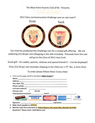 Nj2012 coinorderform | PDF