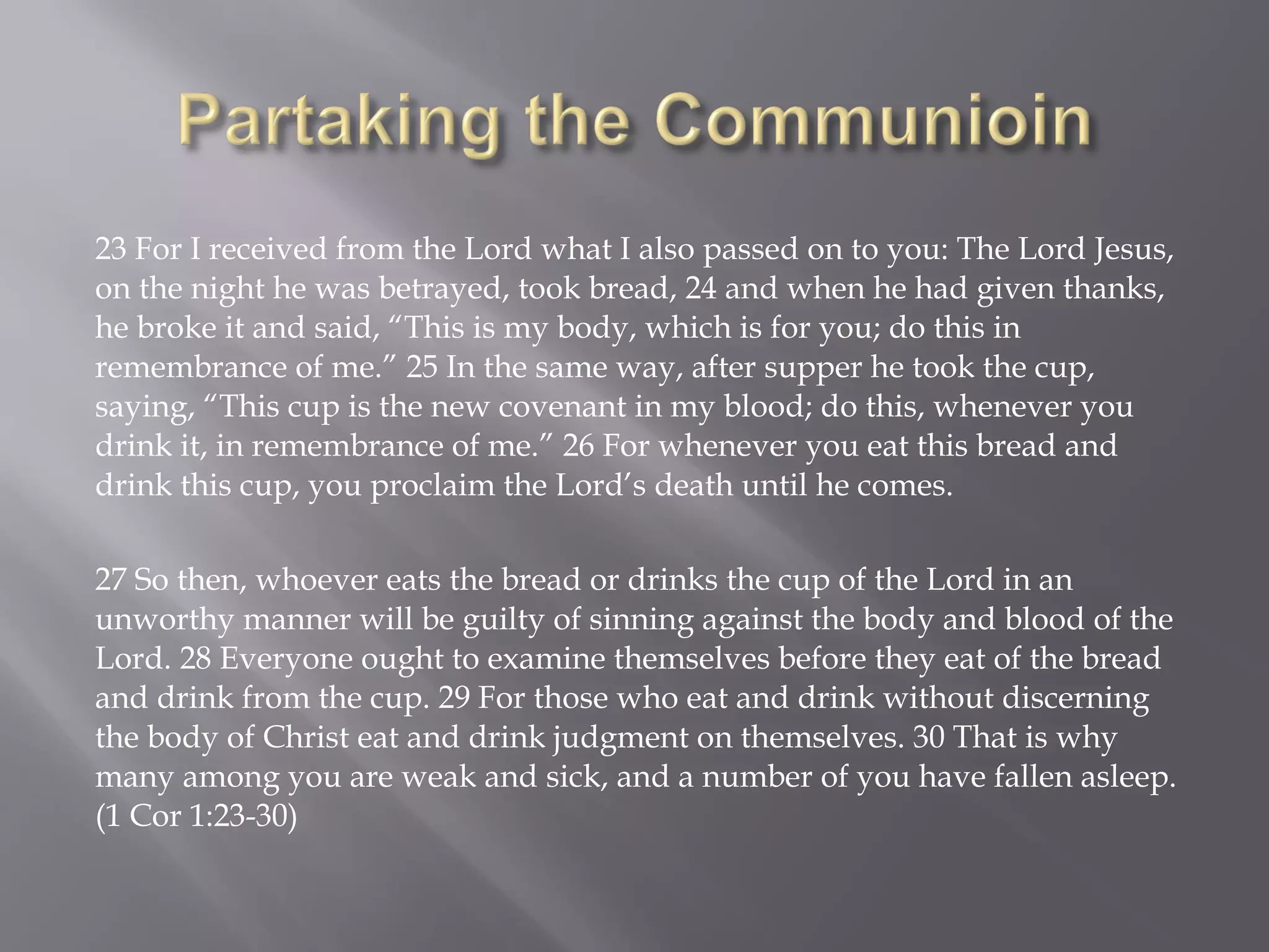 What is Holy Communion? | PPT