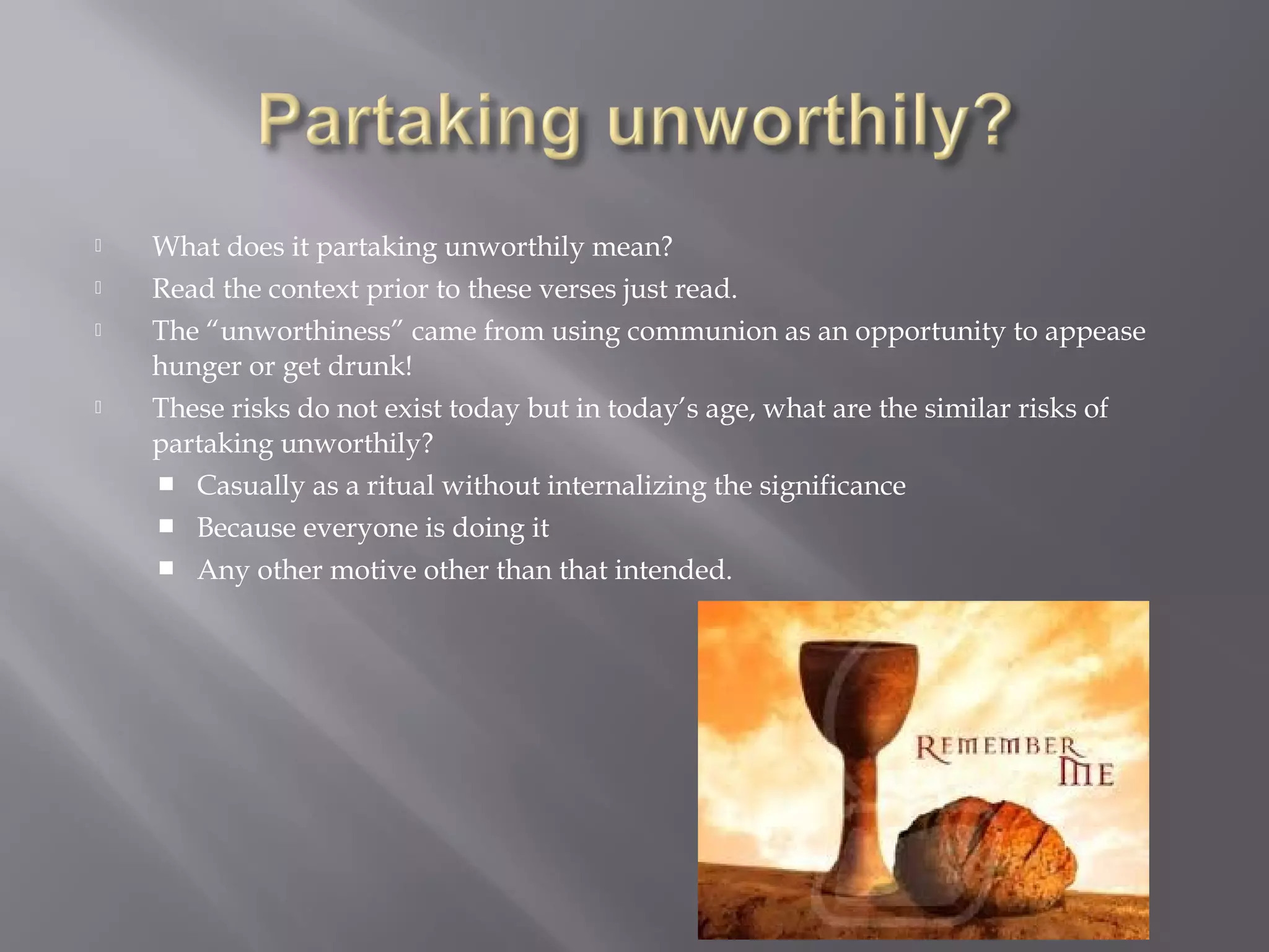 What is Holy Communion? | PPT