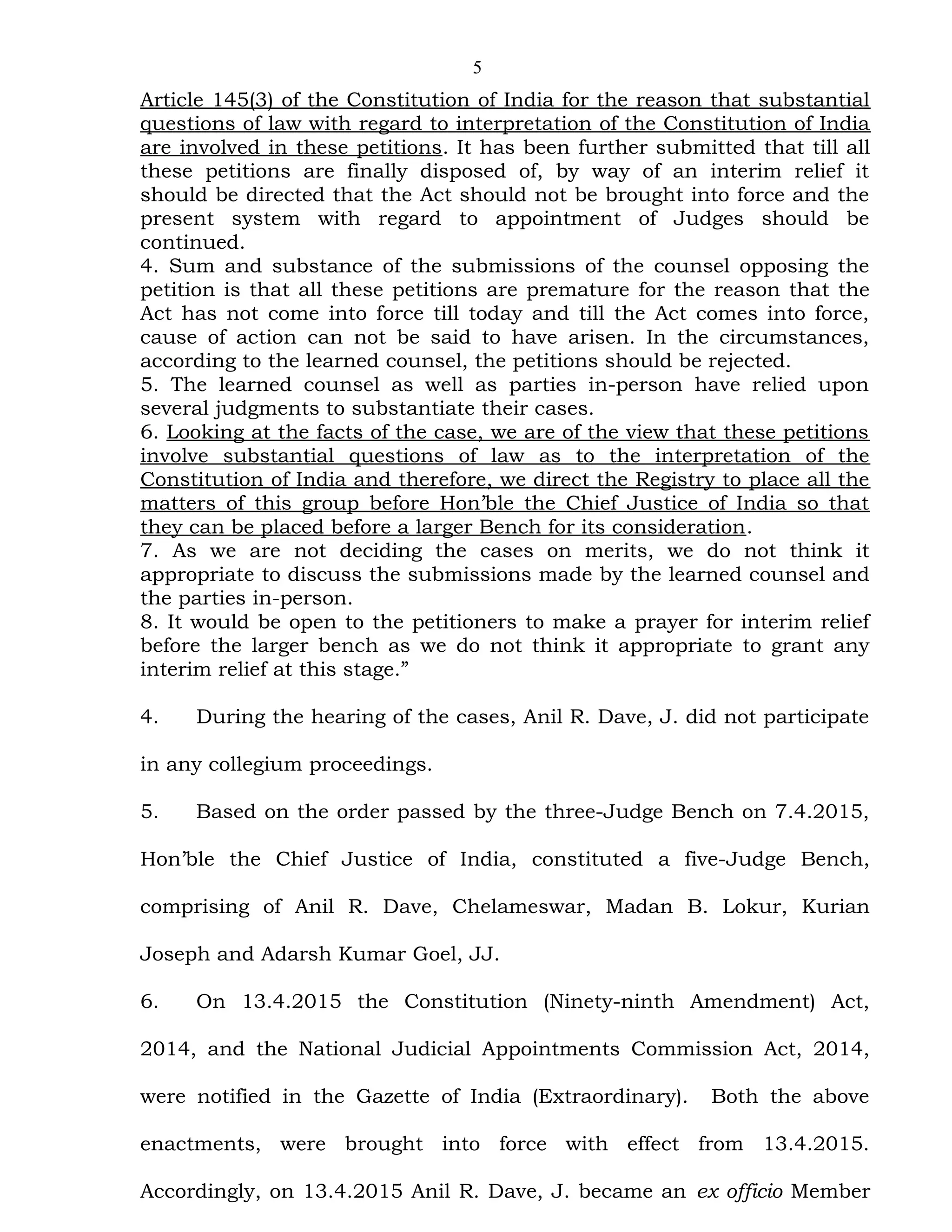 Supreme Court of India - Judgement on National Judicial Accountability ...