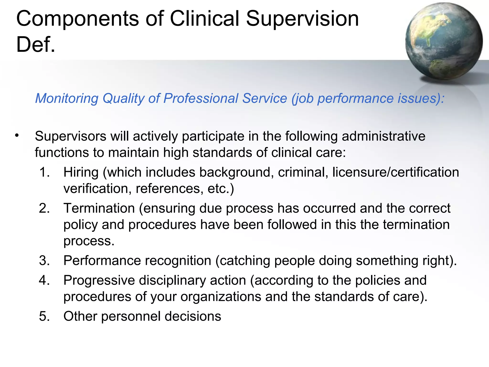 LPC Models and Techniques in Clinical Supervision | PPT