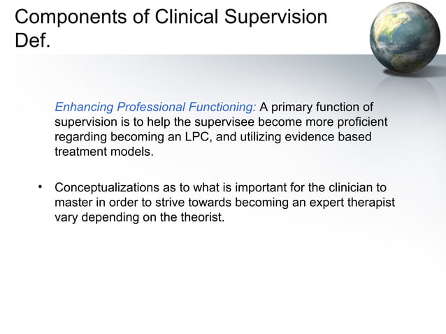 LPC Models and Techniques in Clinical Supervision | PPT