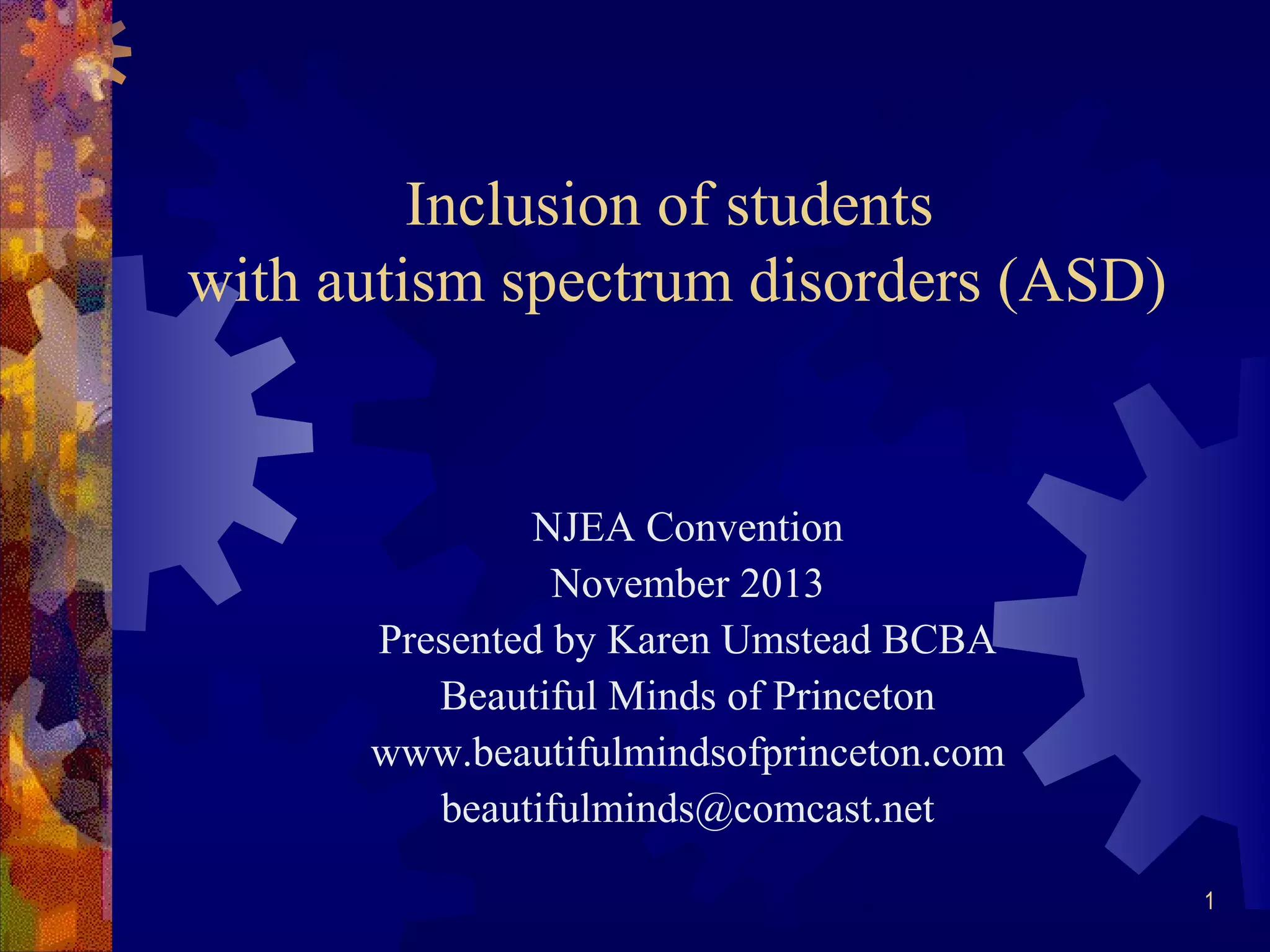 NJEA Autism Inclusion 2013 | PPT