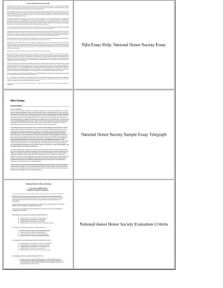 Njhs Essay Help | PDF