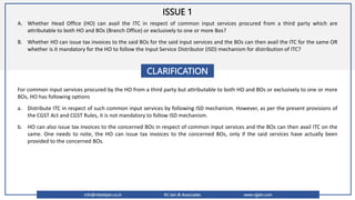 Clarification on Cross Charge & ISD | PPTX