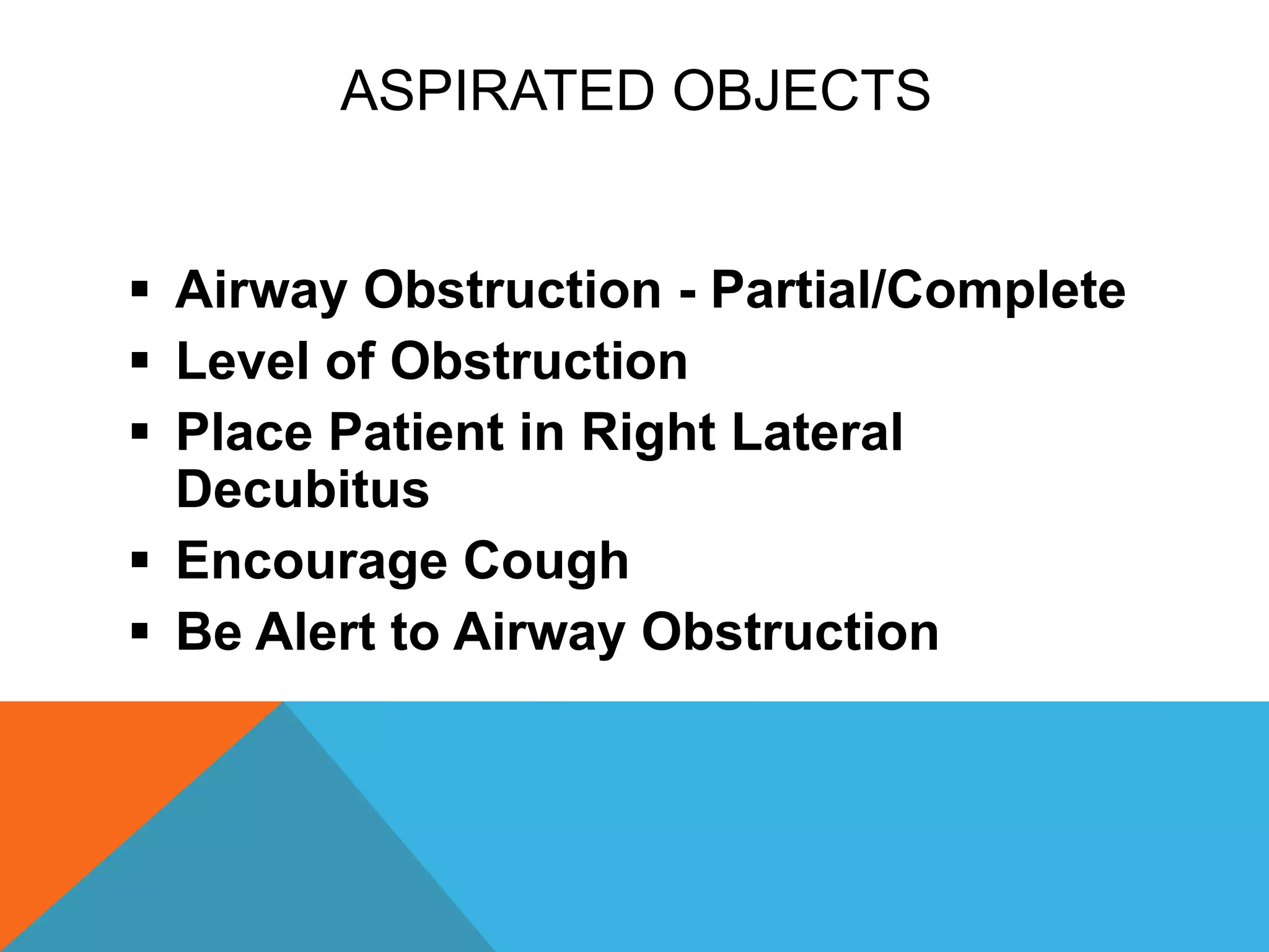 Airway obstruction with foreign bodies treatment in dental office | PPTX