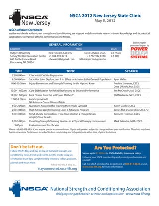 NSCA NJ State Clinic May 5, 2012 | PDF