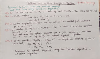 N job m machine.pdf OR job Sequencing problems | PDF