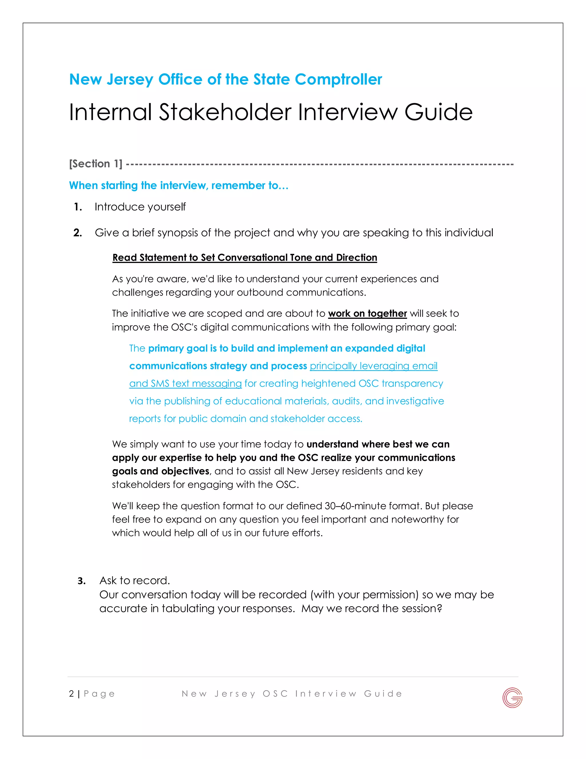 Interview Guide | PDF