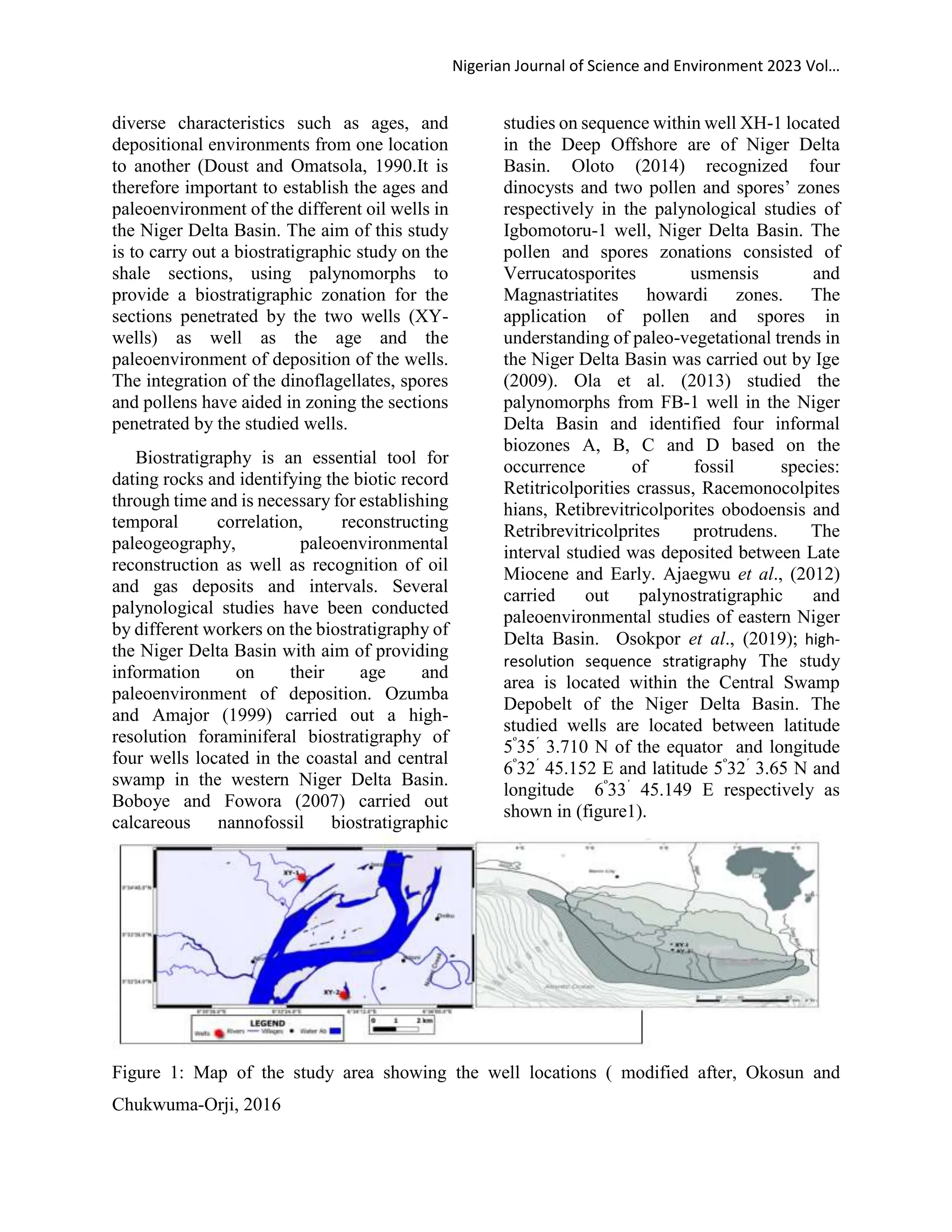 paleoenvironmental reconstruction of the cental swamp depobelt niger ...