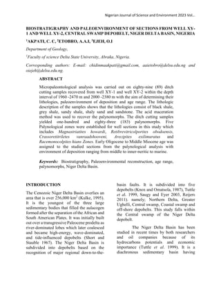 paleoenvironmental reconstruction of the cental swamp depobelt niger ...