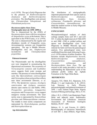 paleoenvironmental reconstruction of the cental swamp depobelt niger ...