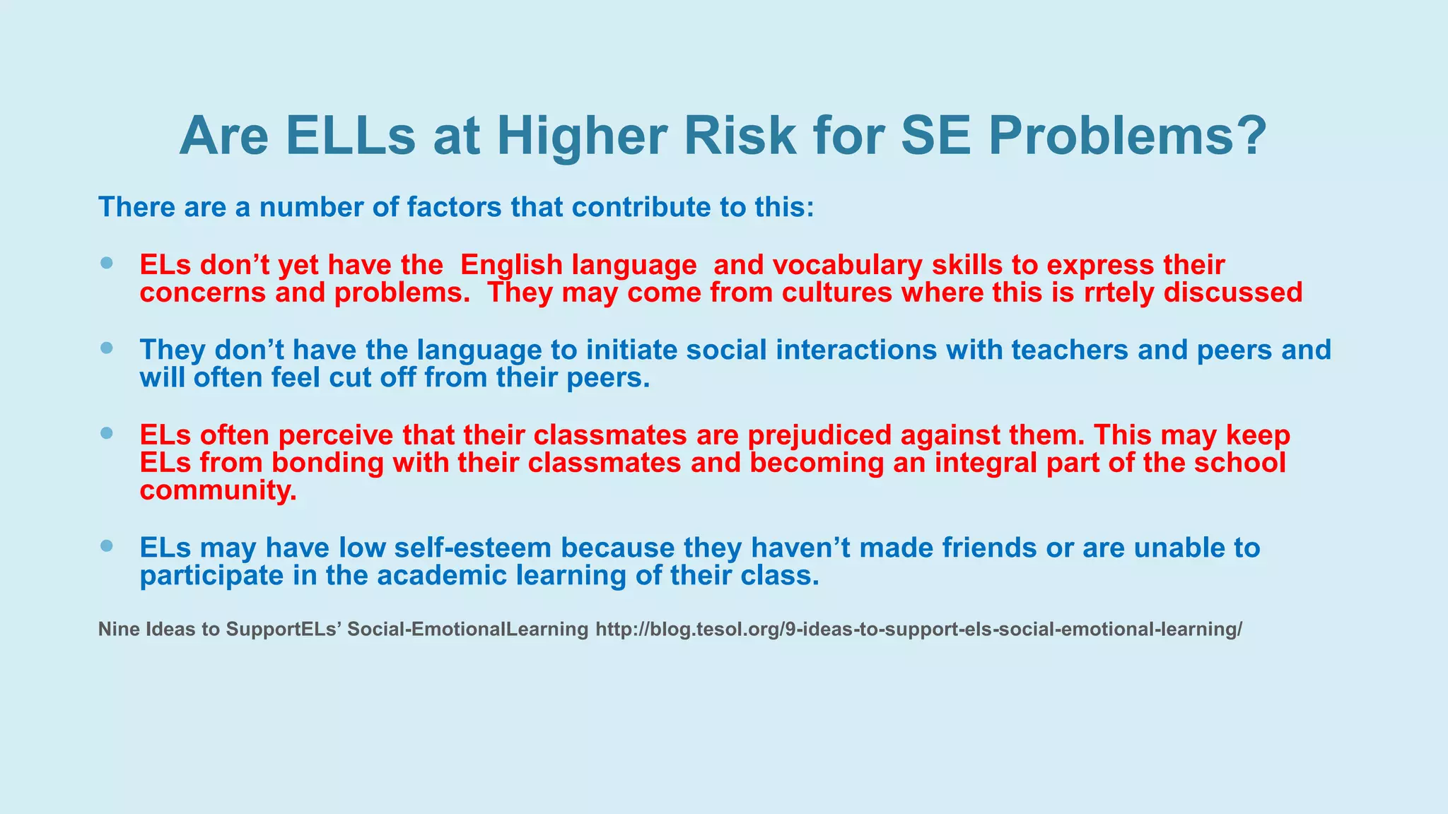 Supporting Social-Emotional Development of Elementary ELLs | PPTX