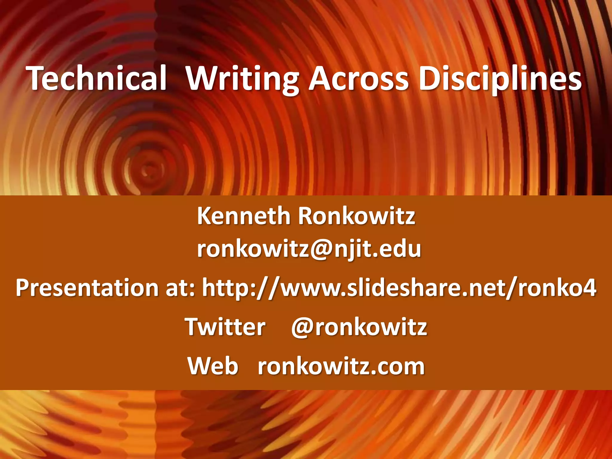 Technical Writing Across Disciplines | PPTX