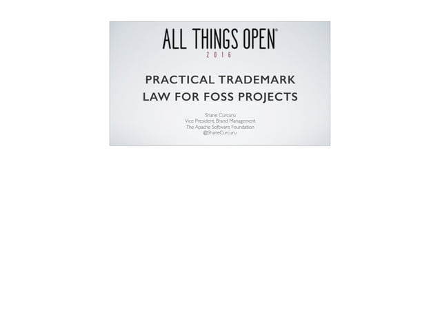 Practical Trademark Law for FOSS Projects | PPT