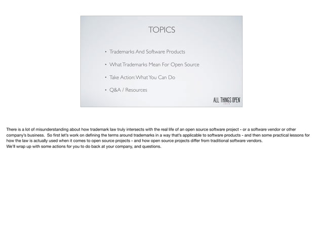 Practical Trademark Law for FOSS Projects | PPT