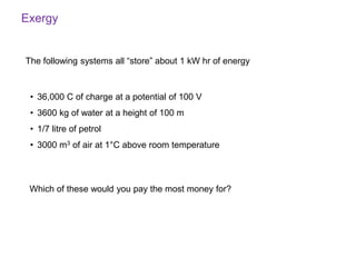Lecture 3-4: Exergy, Heating and Cooling, Solar Thermal | PDF
