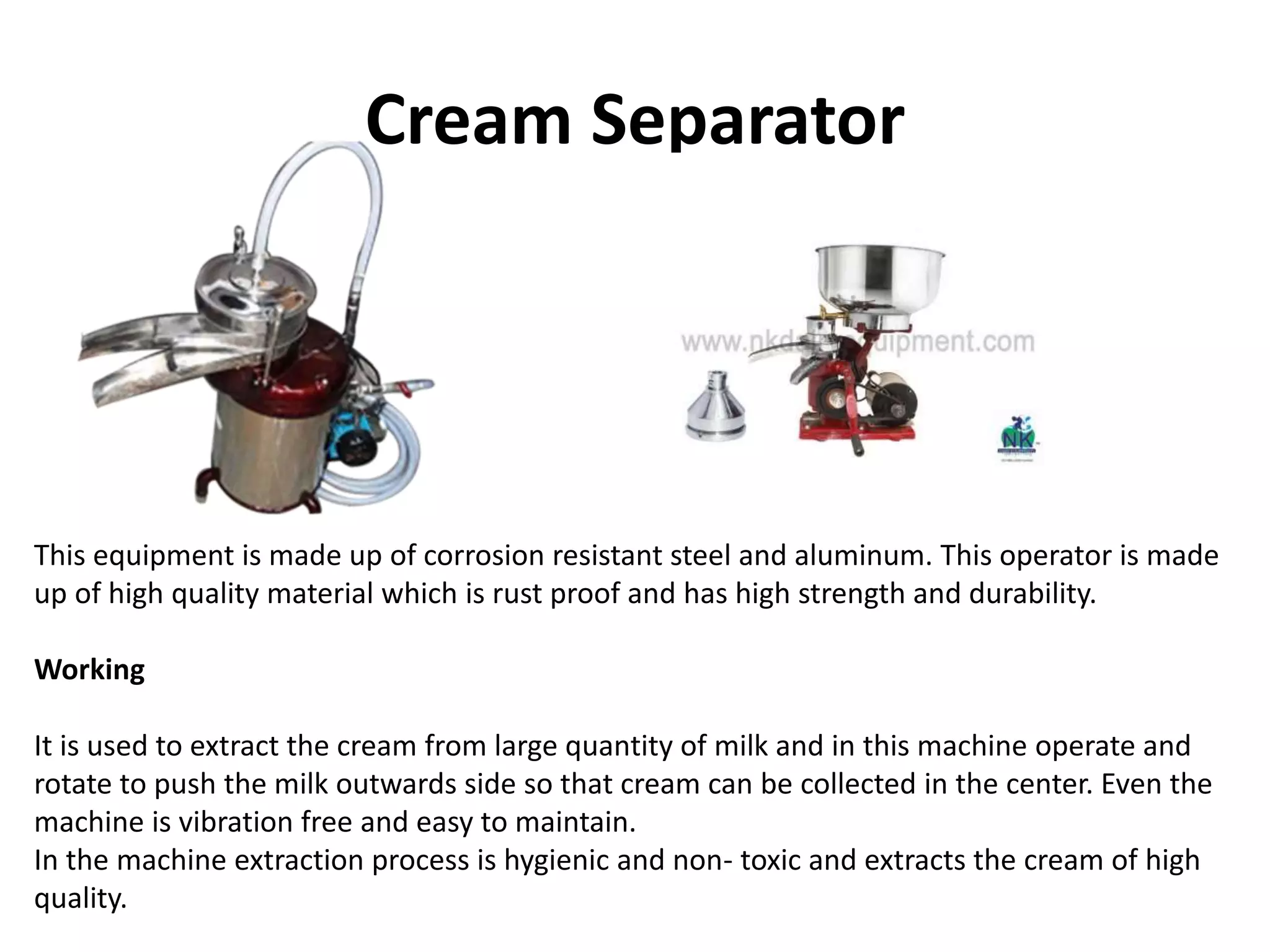 Nk Dairy Equipments And Their Working | PPTX