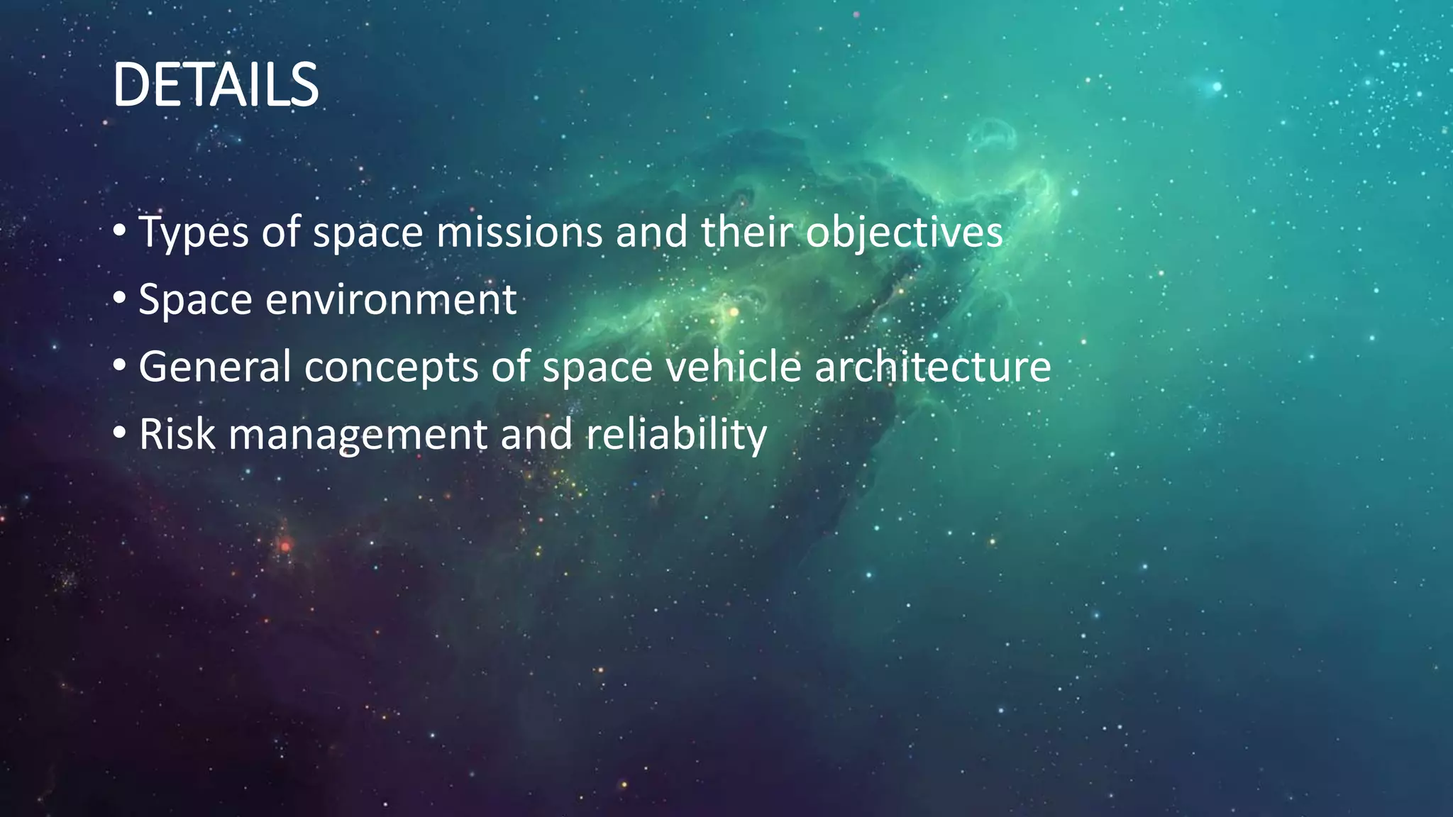 Space Missions Design and Operations | PPTX