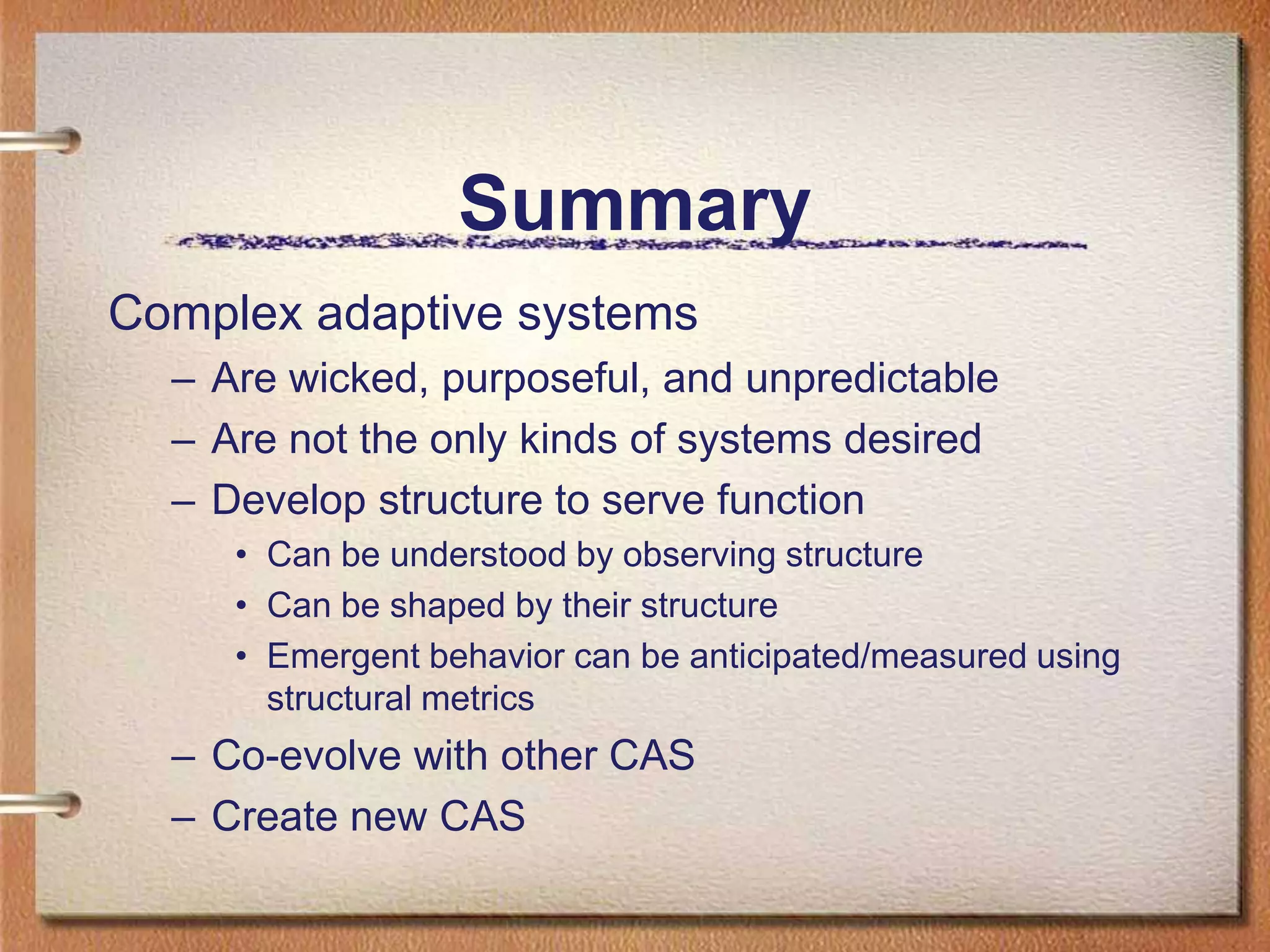 Complex Adaptive Systems and Communities | PPTX