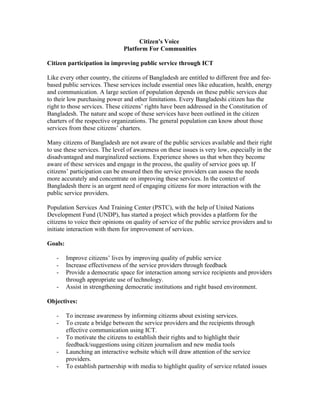 Citizen's Voice (Nagorik Kontho) Fact Sheet | RTF