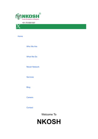NKosh- Online Farmers Marketplace Kanpur | PDF