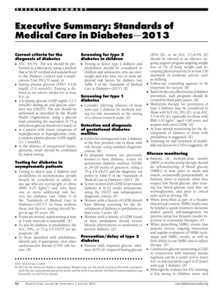 Ada 2013 executive summary | PDF | Diabetes | Diseases and Conditions