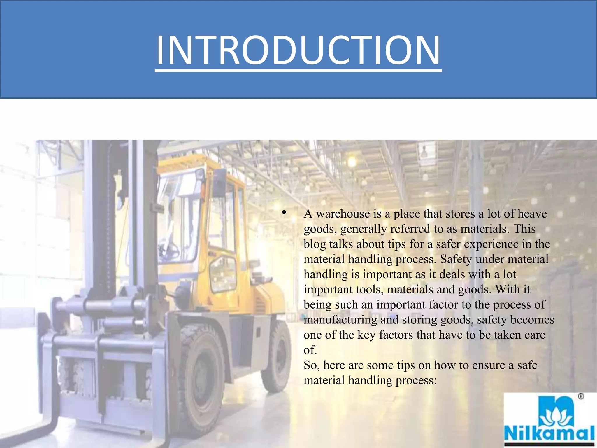 Practices to ensure safe material handling | PPTX