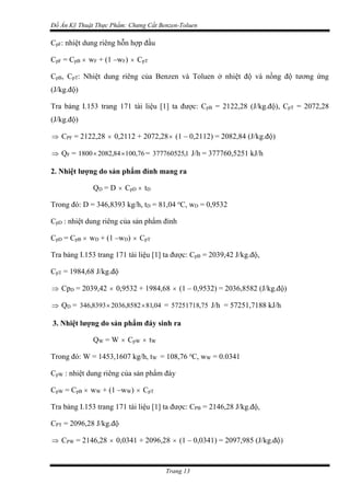 Đồ Án Kỹ Thuật Thực Phẩm Chưng Cất Benzen-Toluen. | DOC