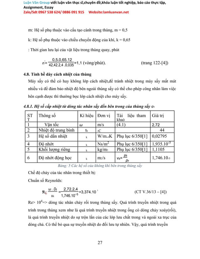 Đồ án Kỹ thuật thực phẩm Tính toán thiết kế thiết bị sấy thùng quay sấy đậu xanh 3 tấn nguyên ...