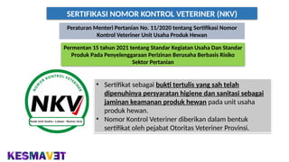 Nomer Kontrol Veteriner PRESENTASI terkait NKV budi daya unggas petelur ...