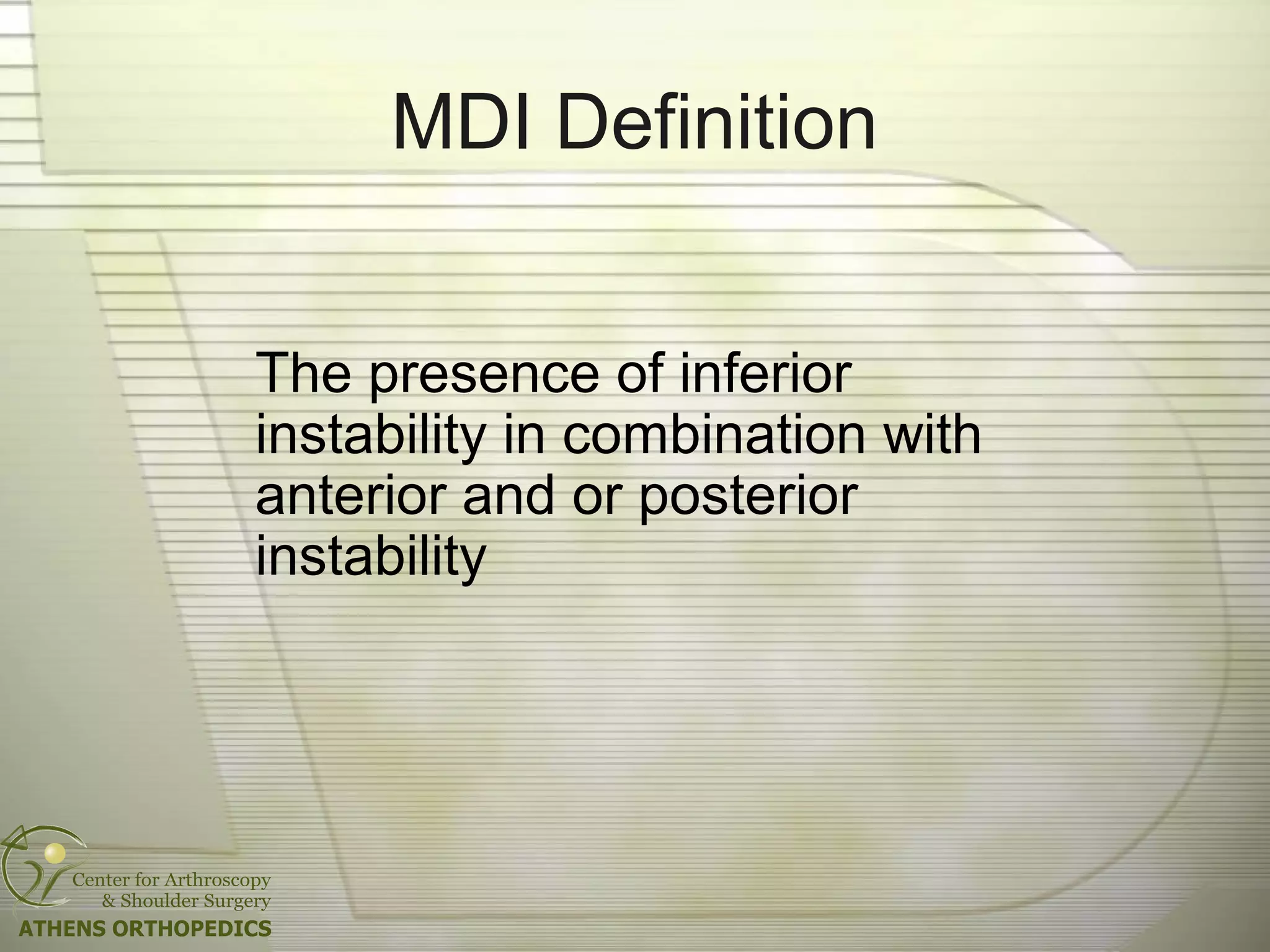 Multidirectional shoulder instability | PPT