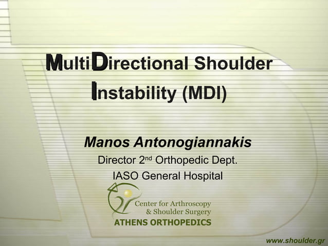Multidirectional shoulder instability | PPT