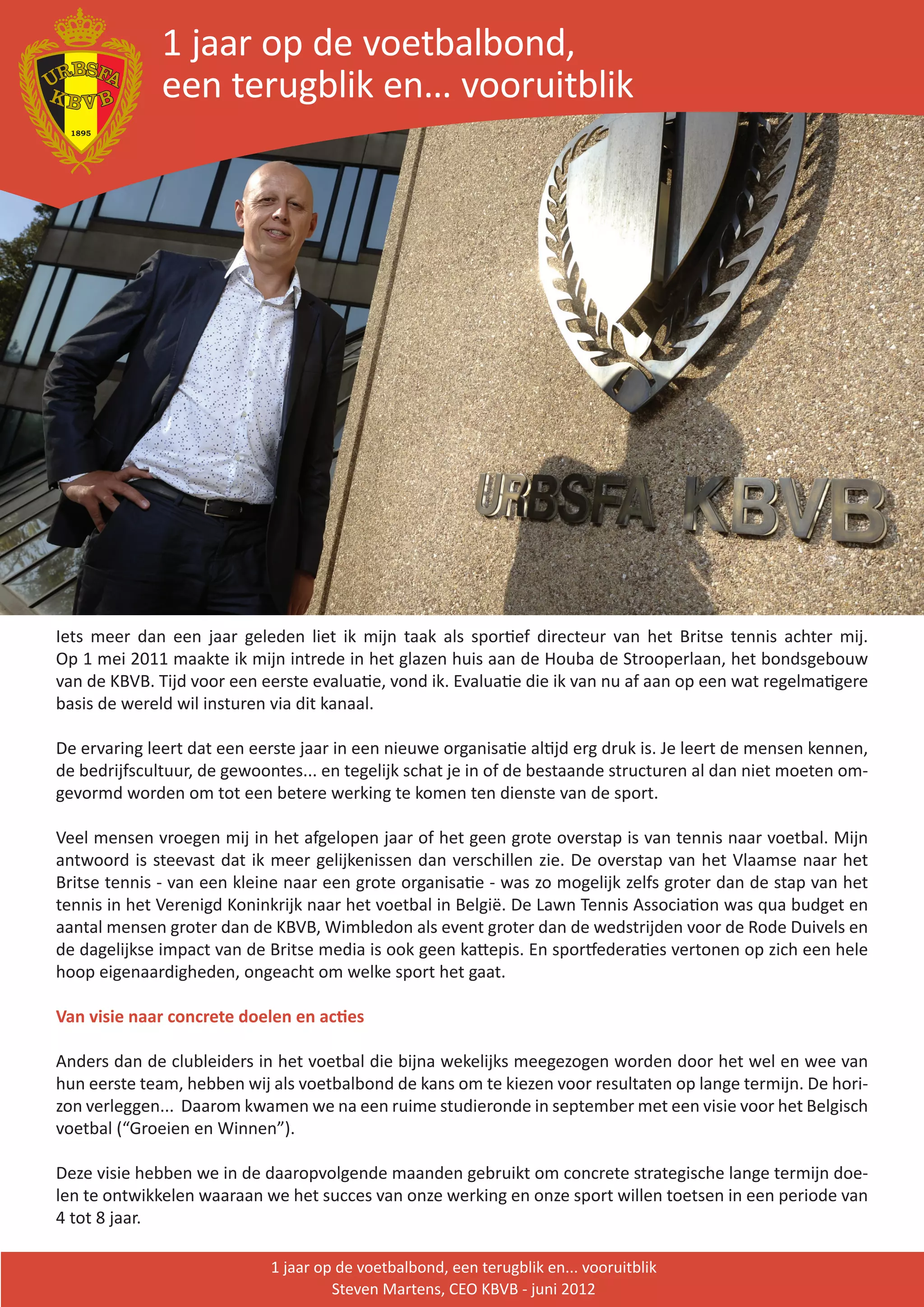 Steven Martens: 1 jaar op de voetbalbond | PDF