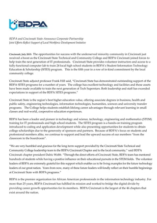 Newsletter: BDPA Cincinnati (August 2015) | PDF