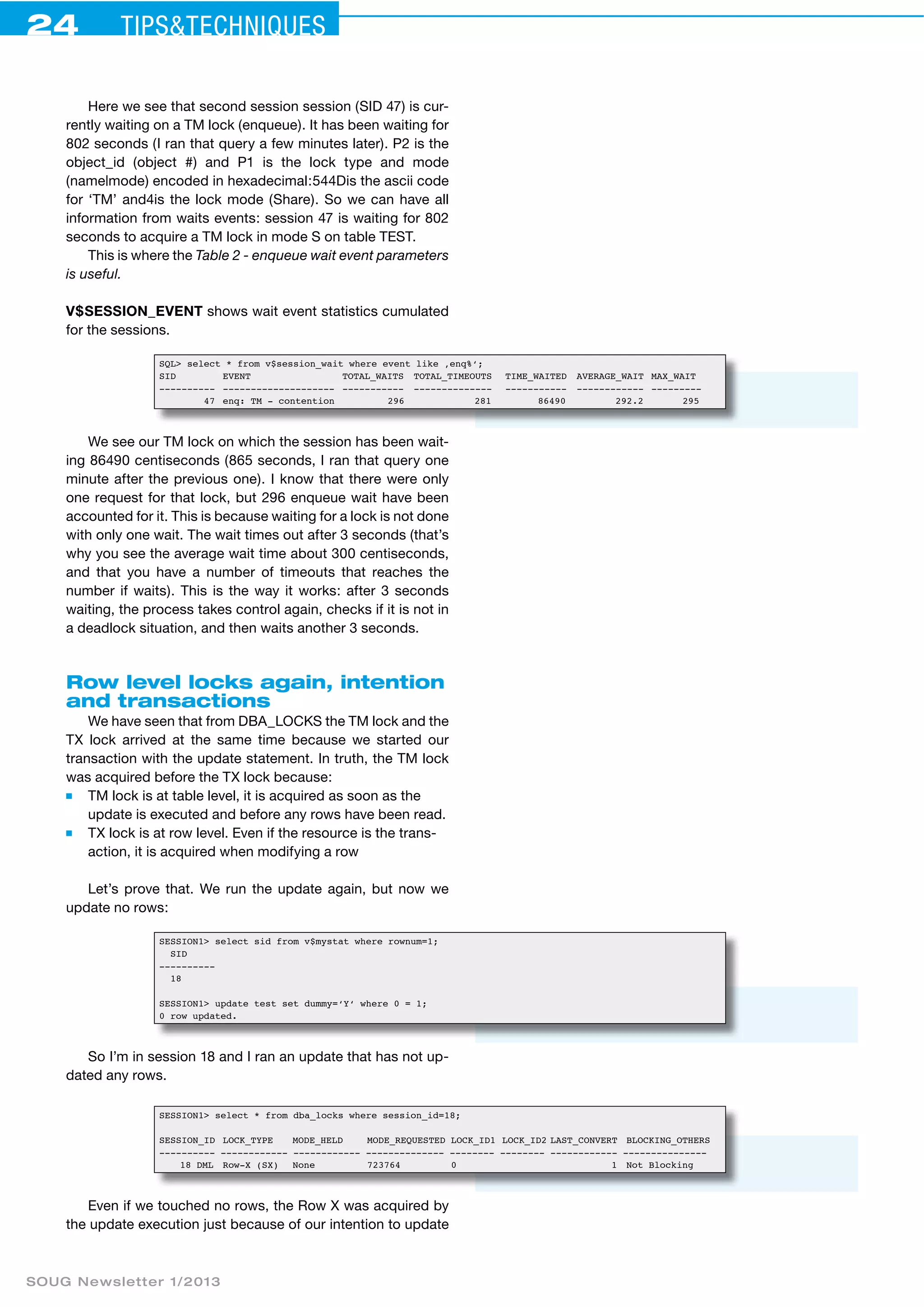 Oracle table lock modes | PDF