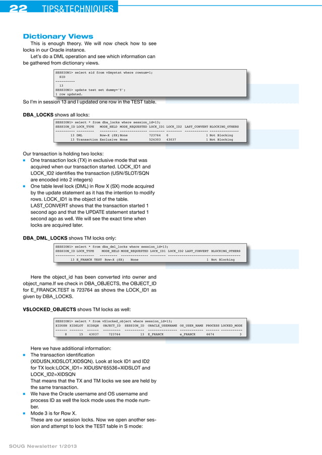 Oracle table lock modes | PDF