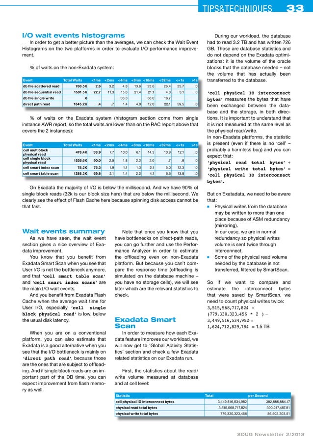 Exadata X3 in action: Measuring Smart Scan efficiency with AWR | PDF