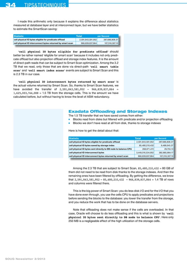 Exadata X3 in action: Measuring Smart Scan efficiency with AWR | PDF