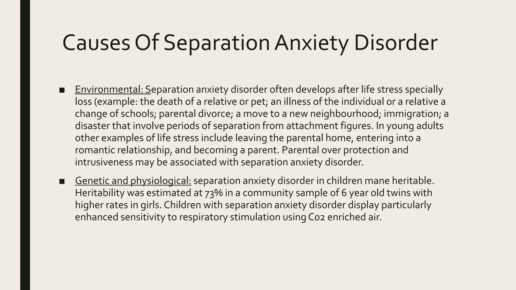 Separation anxiety disorder (SAD) | PPTX