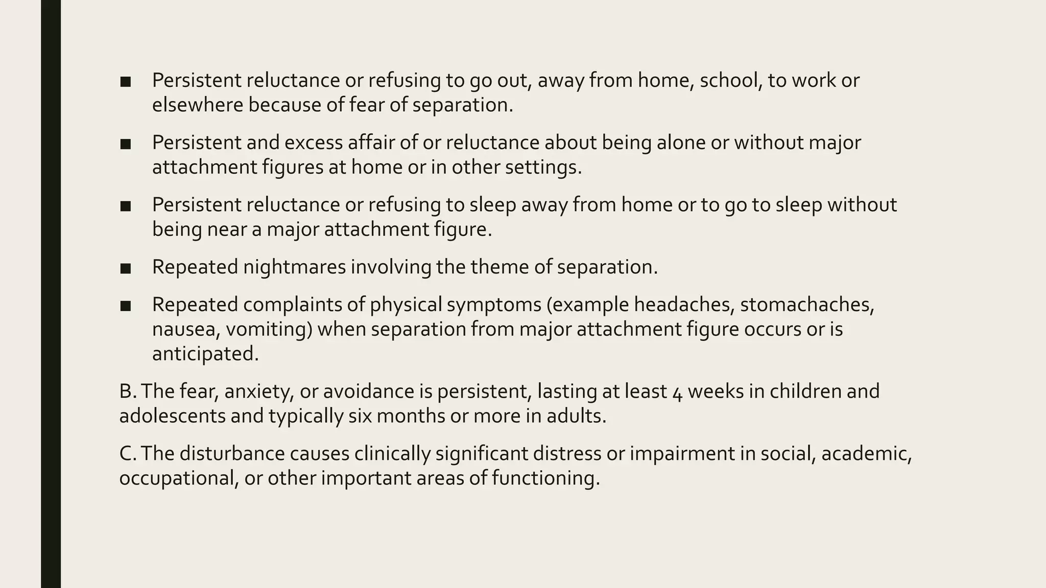 Separation anxiety disorder (SAD) | PPTX