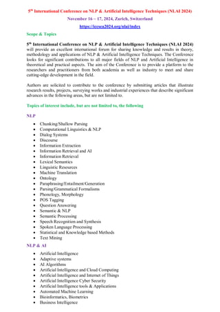 5th International Conference on NLP & Artificial Intelligence ...